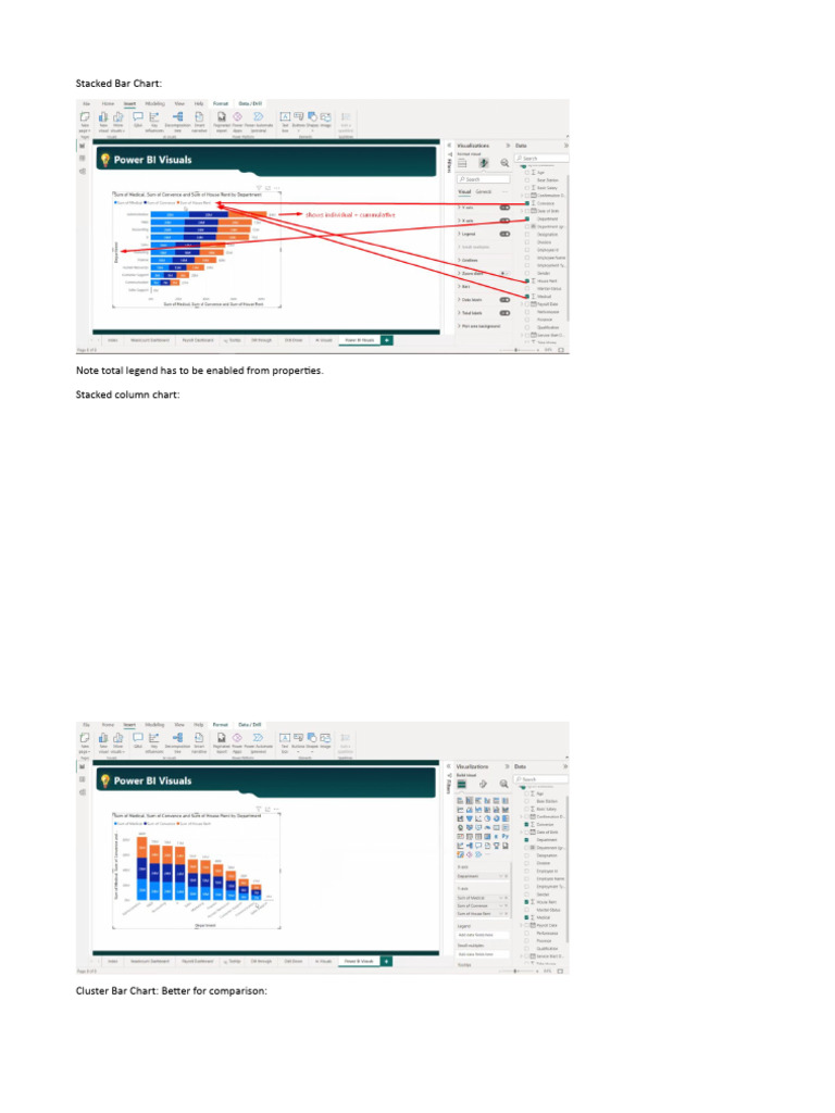 Power BI Chart Types and Data Relationships | PDF | Chart | Computing