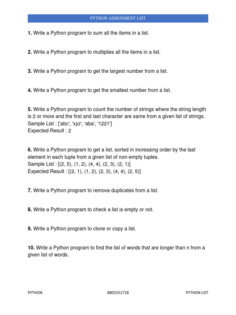 5) Python List | Download Free PDF | String (Computer Science) | Python (Programming Language)