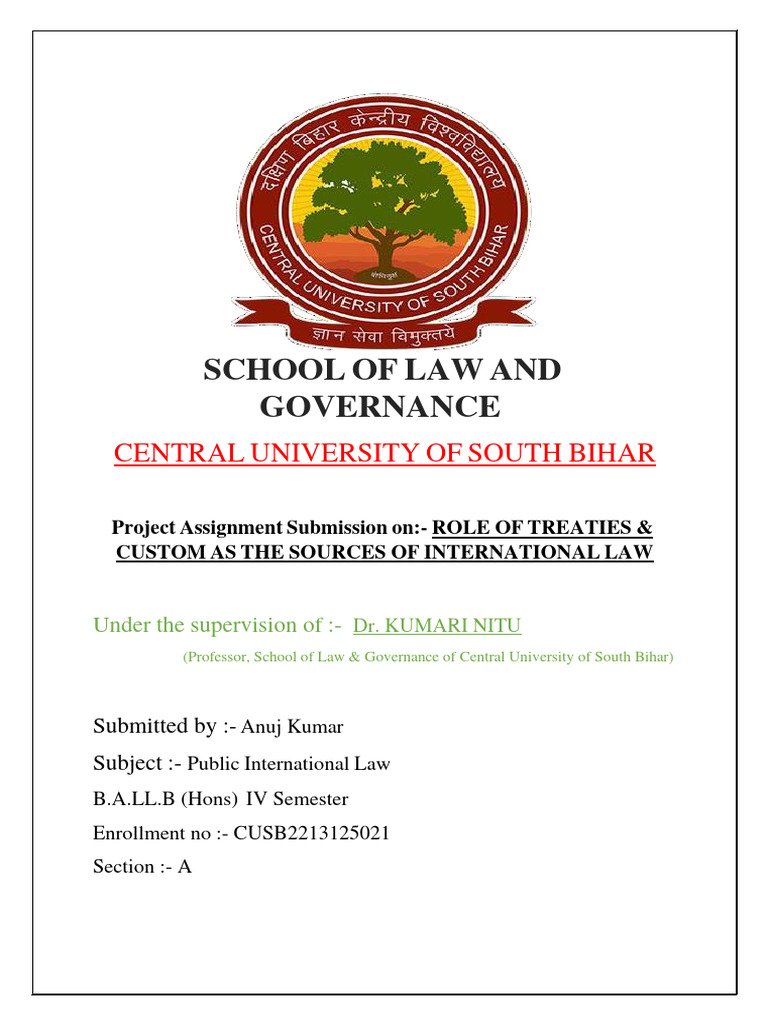 PIL Anuj 021 Assignment PDF | PDF | Treaty | Ratification