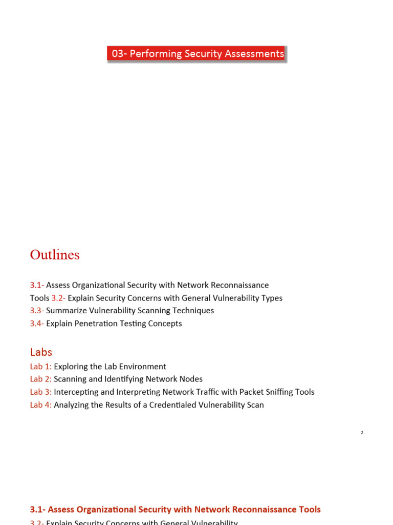 03 - Performing Security Assessments | PDF | Port (Computer Networking) | Telecommunications