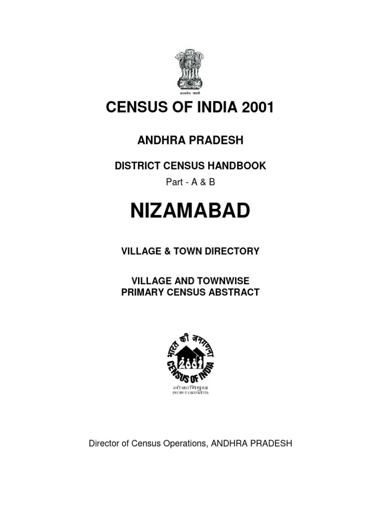 Nizamabad Census Handbook 2001 | PDF | Census