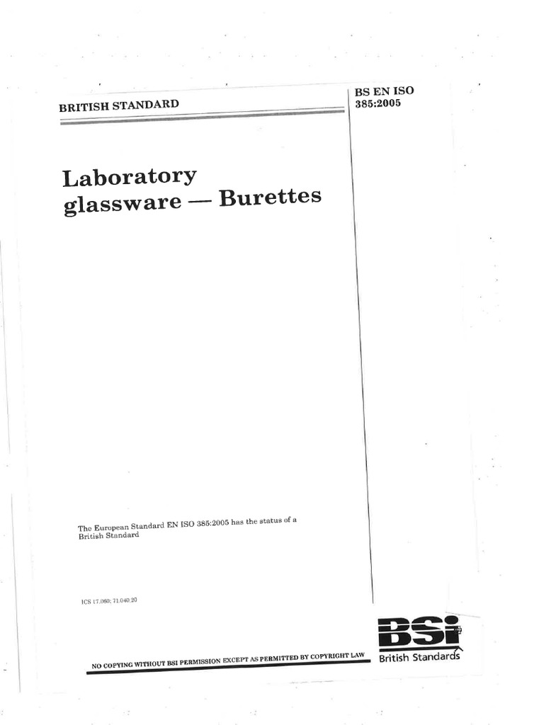 BS en Iso 385-2005 | PDF