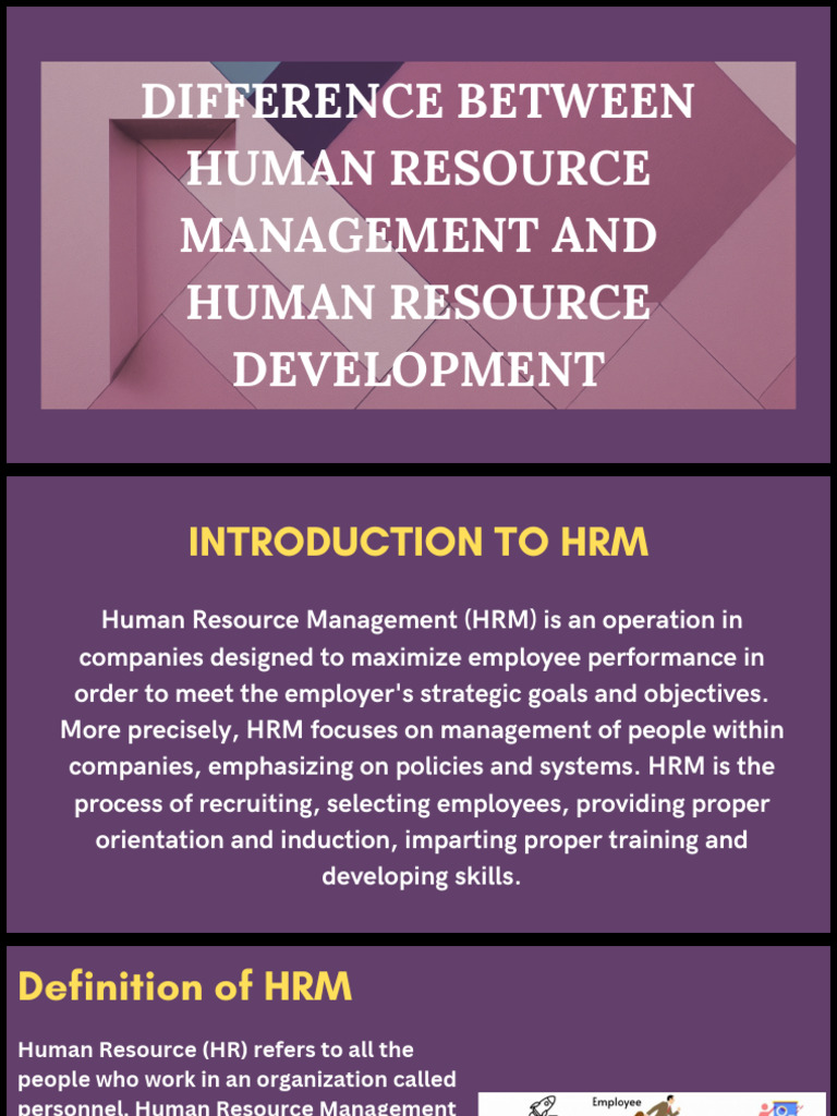 Difference Between Human Resource Management and Human Resource ...
