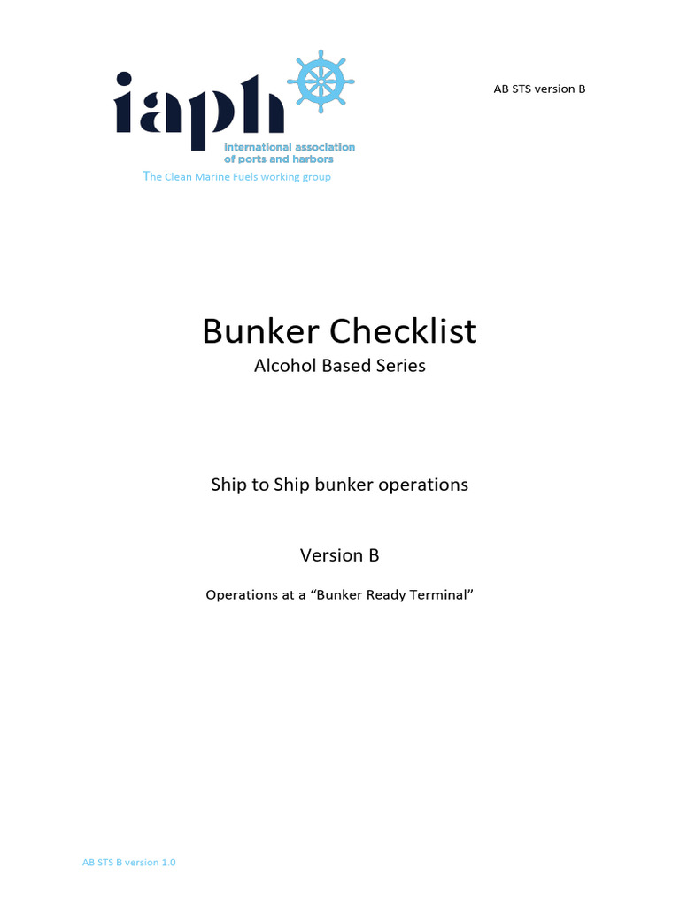 IAPH Alcohol Based Bunker Checklist STS B v1.0 | PDF | Ships | Oil Tanker