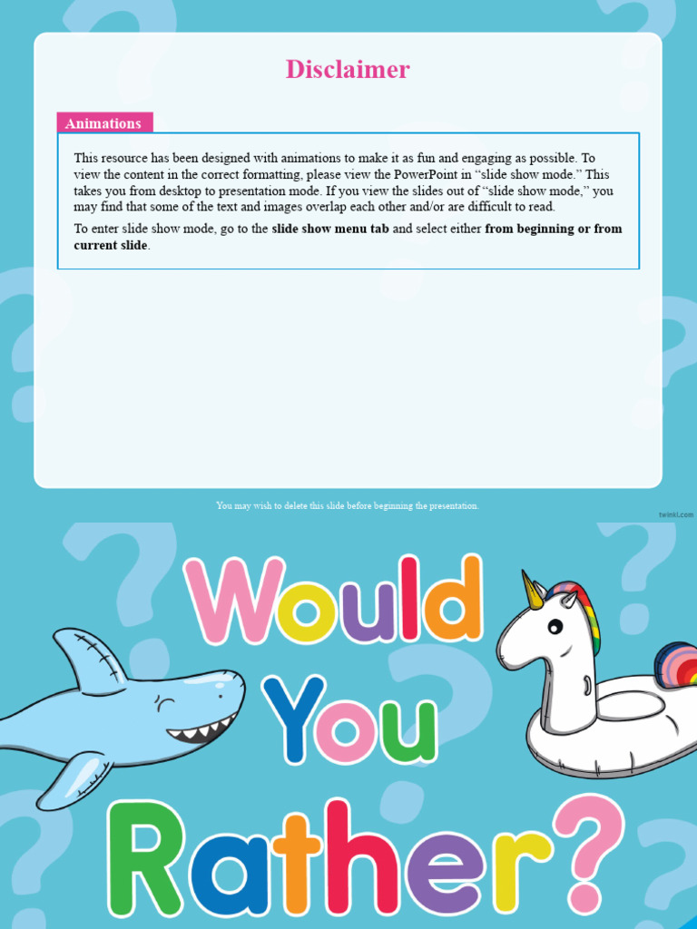 Engaging "Would You Rather" Activities | PDF