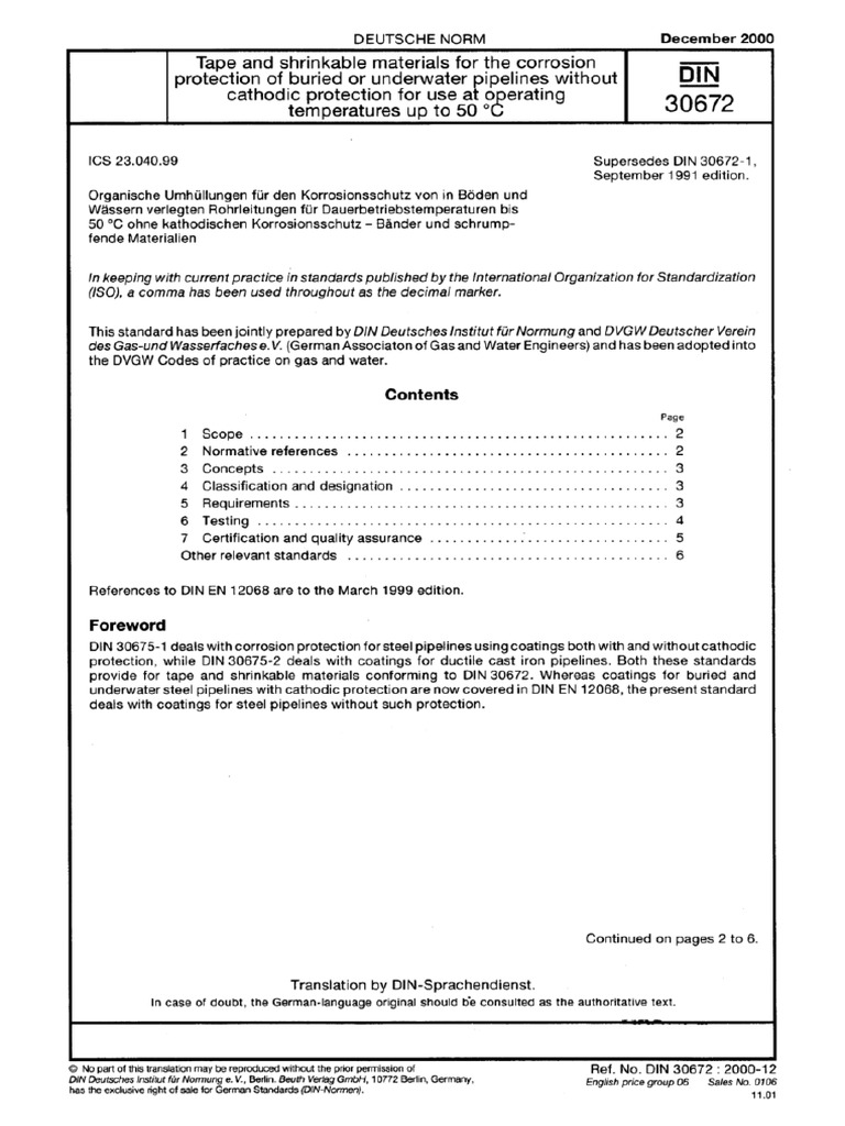 Din 30672-2000 | PDF