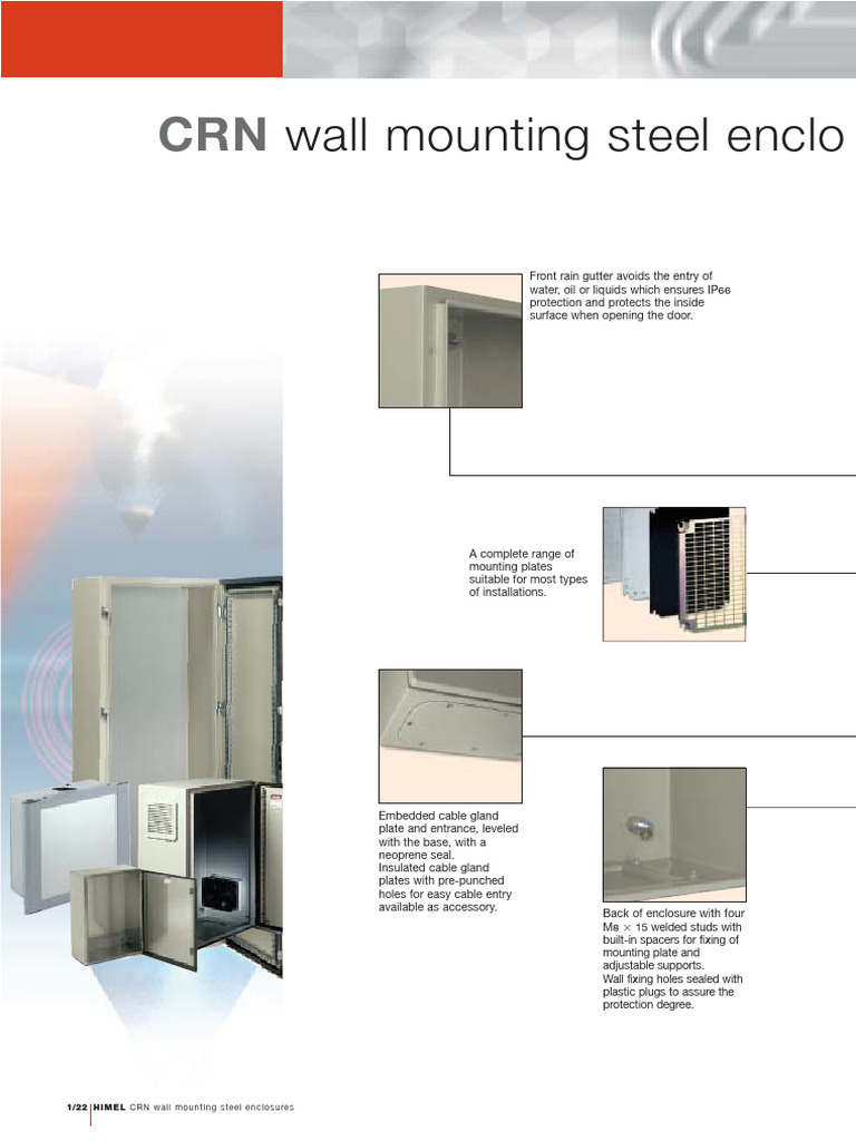 Himel CRN Enclosures (Wall Mounting) | PDF | Door | Wall