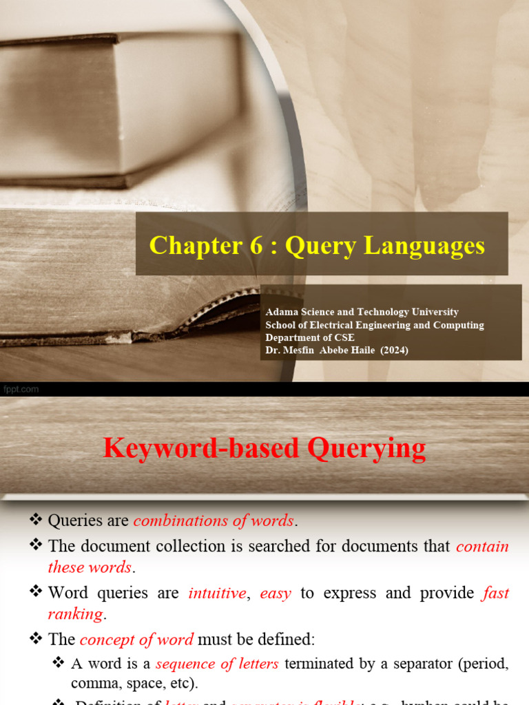 6-Query Languages | Download Free PDF | Information Retrieval | Word