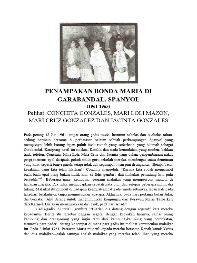 Penampakan Bonda Maria di Garabandal | PDF