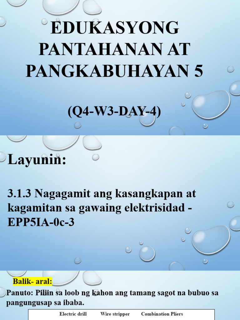 Epp Q4 W3 Day 4 | PDF
