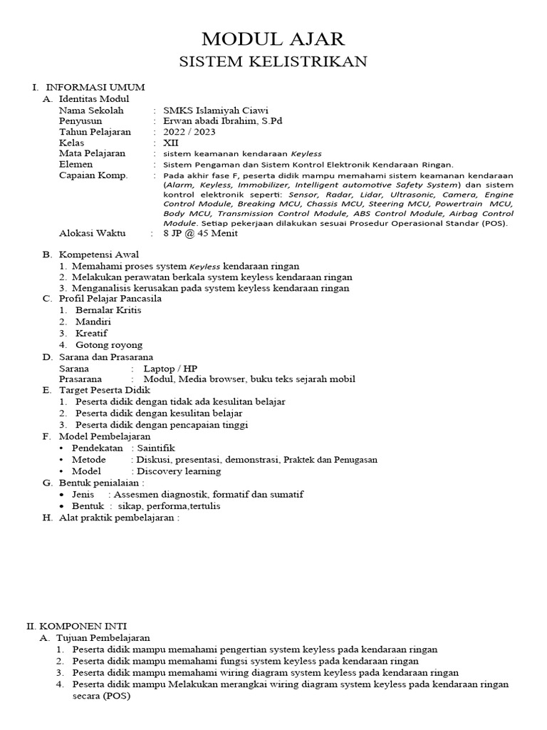 Modul System Keyless | PDF