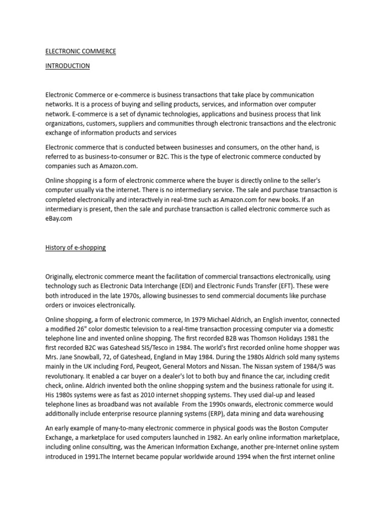 E-Commerce Project Proposal | PDF | Online Shopping | Websites