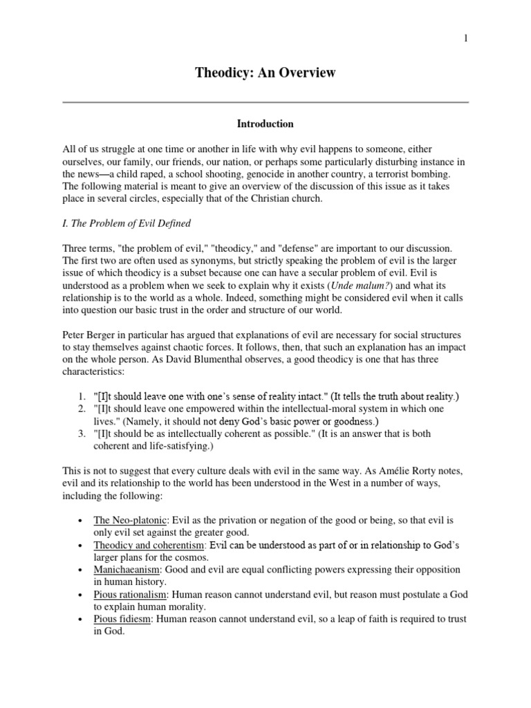 theodicy-overview-010 | PDF | Problem Of Evil | Free Will