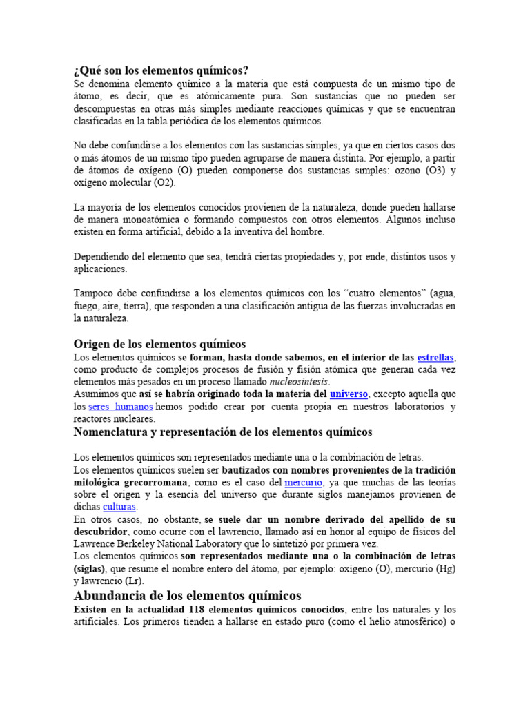 Elementos químicos: definición y clasificación | PDF | Tabla periódica ...