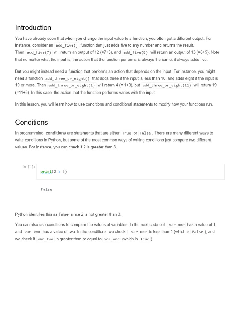4-Conditions and Conditional Statements | Download Free PDF | Function (Mathematics) | Computer ...