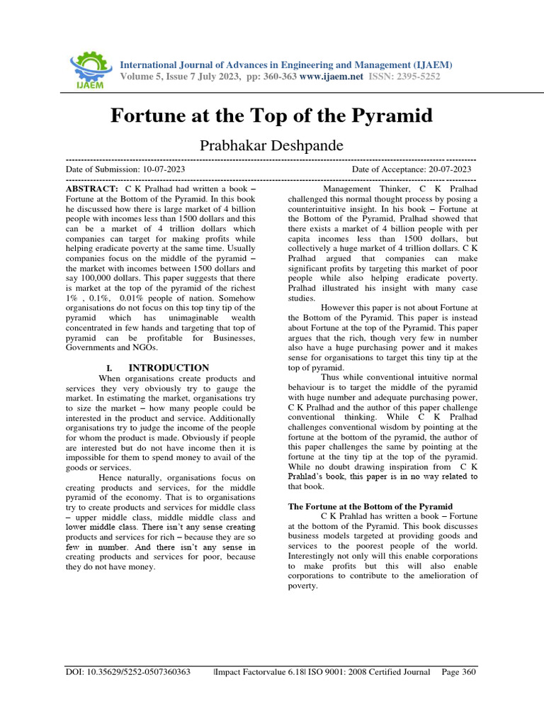 Fortune at Top of Pyramind | PDF | Taxes | Poverty