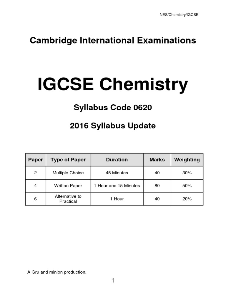 IGCSE Chemistry Syllabus Guide | PDF | Atoms | Atomic Nucleus