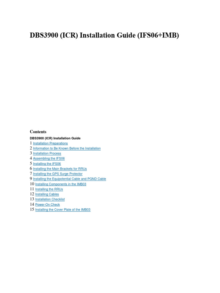 DBS3900 (ICR) Installation Guide (IFS06+IMB) | Download Free PDF | Screw | Drill