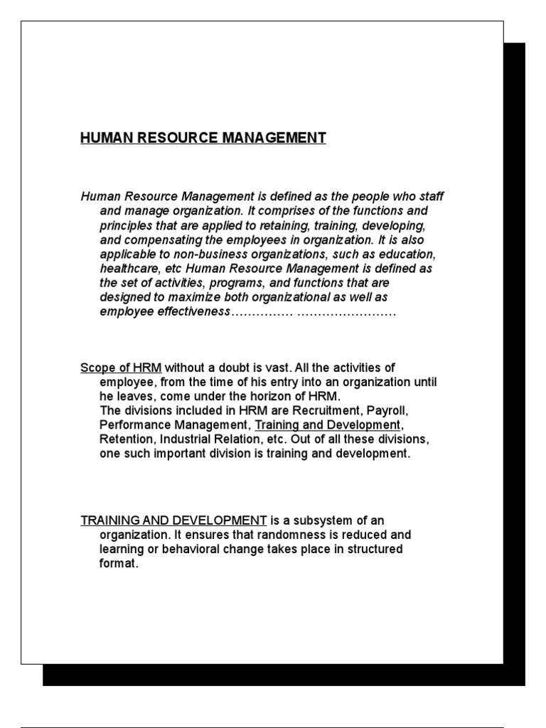 Human Resource Management Final Project | PDF | Human Resource ...