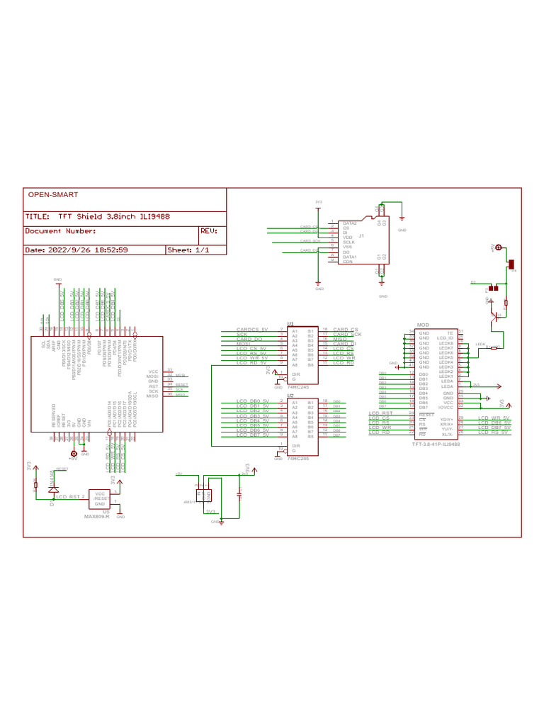 TFT Shield 3.8inch ILI9488 Shematic | Download Free PDF | Chess | Chess ...