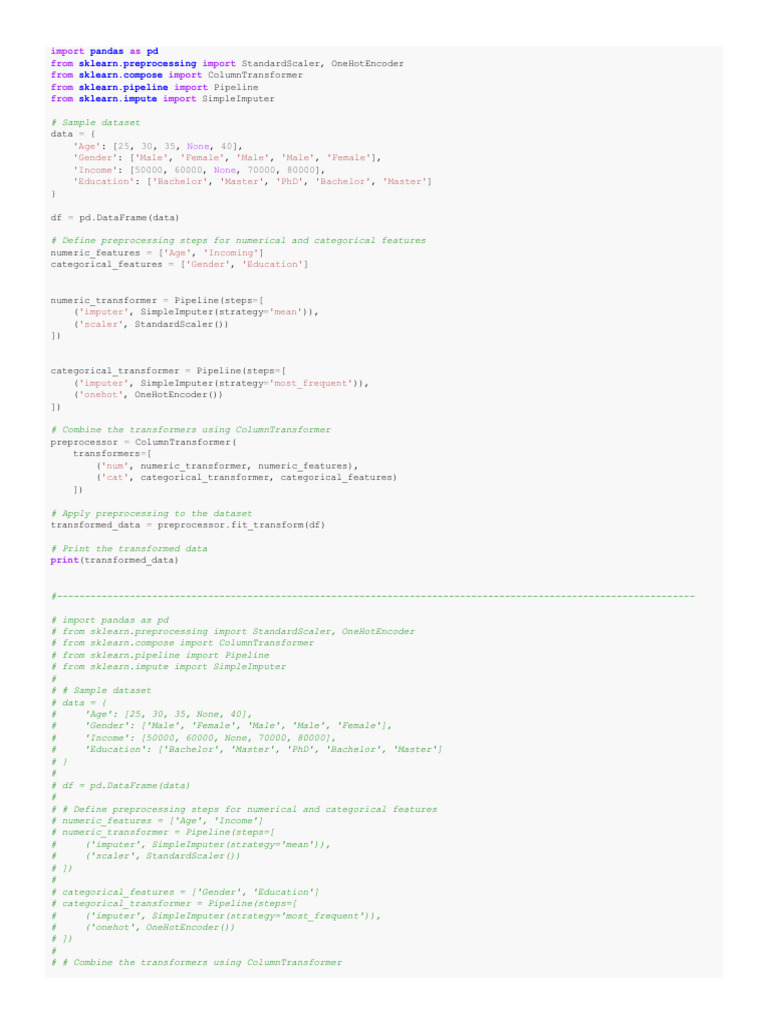 2795529-Python One Hot Encoding | PDF | Computer Programming | Implementation