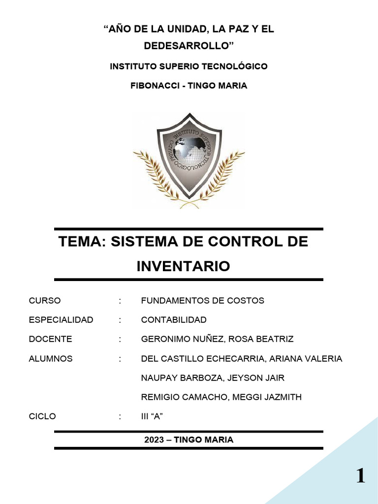 Sistema de Control de Inventarios - Ariana, Jeyson, Meggi | PDF ...