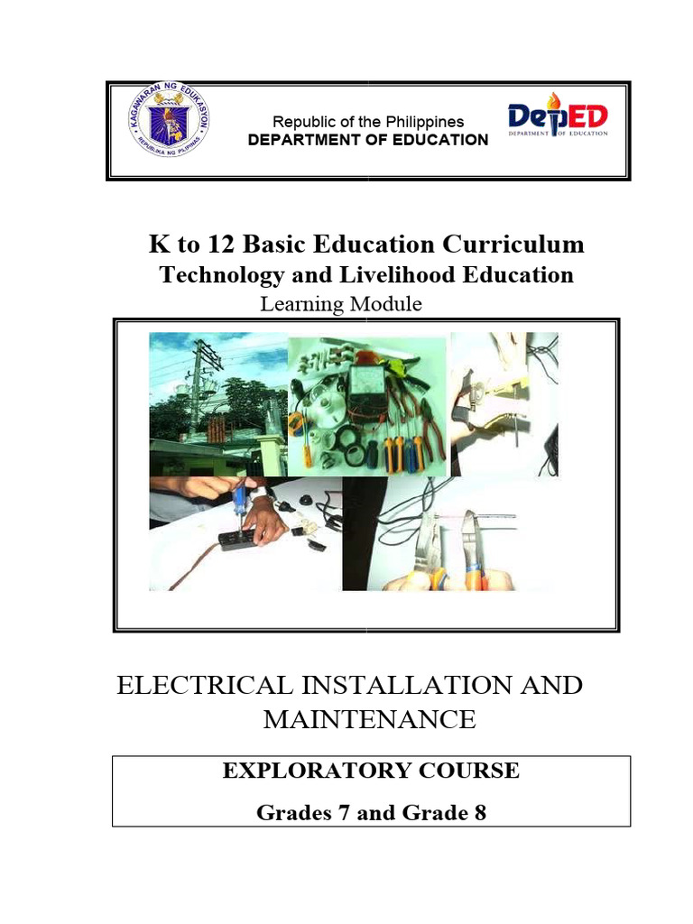 K To 12 Electrical Learning Module1 | PDF | Electrical Connector | Electrical Wiring