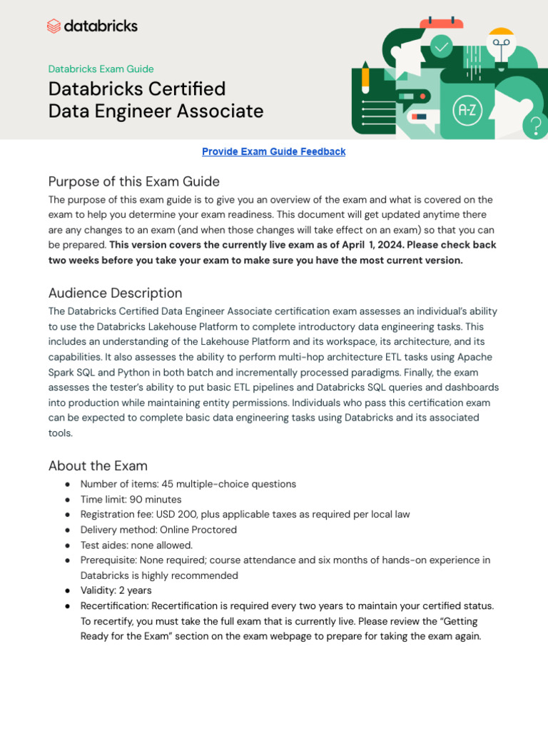 Databricks Certified Data Engineer Associate Exam Guide | PDF | Table (Database) | Sql