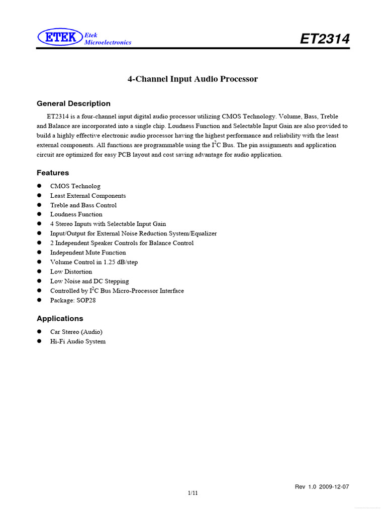 ET2314 | PDF | Electronics | Computer Engineering