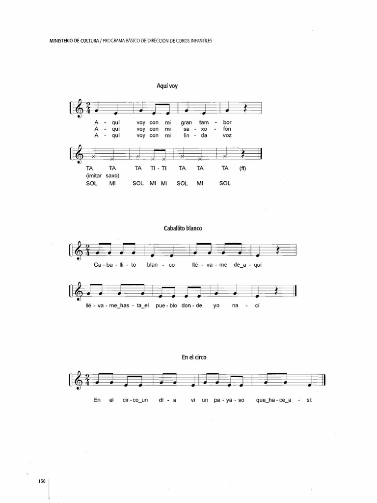 Canciones fáciles - Programa de coros | PDF