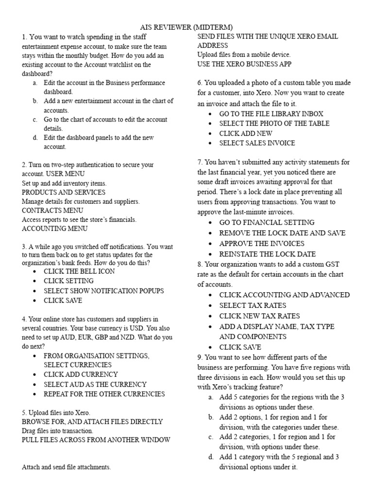 Ais Reviewer Midterm | PDF | Inventory | Banks