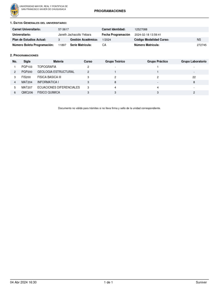 Generar Programaciones 2 | PDF