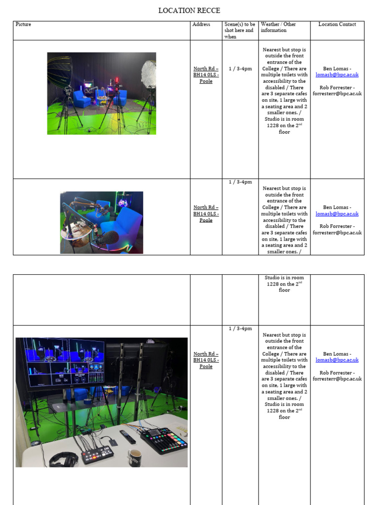 Location Recce Pro-Forma - Complete | PDF | Design | Disability