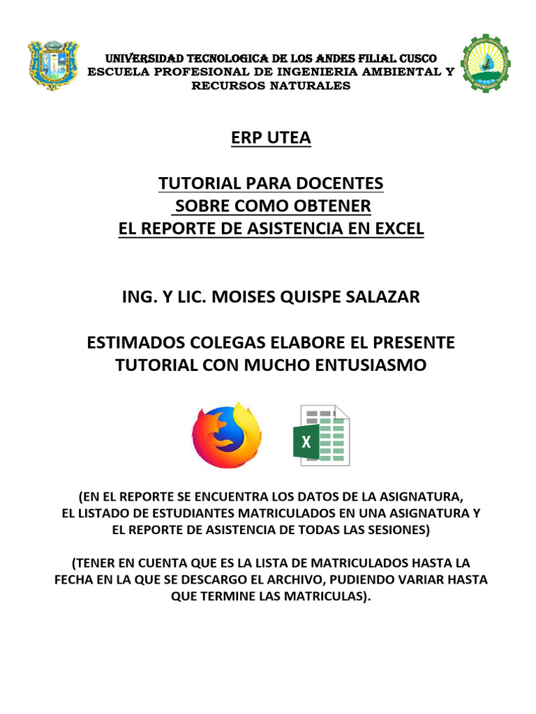 1 Erp Obtener Listado y Reporte de Asistencia en Excel | PDF | Archivo de computadora | Internet