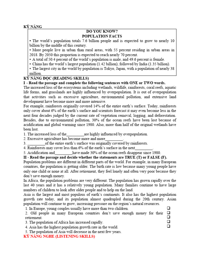 BTVN 19.4 | PDF | Rainforest | Wetland