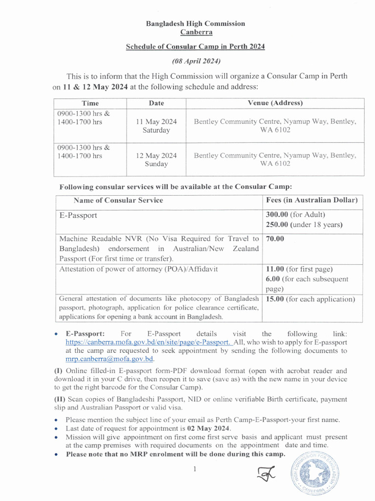 Perth Camp Notice | PDF