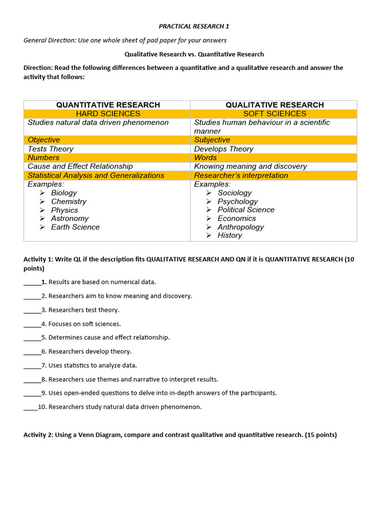 Practical Research 1 1 | PDF | Quantitative Research | Science