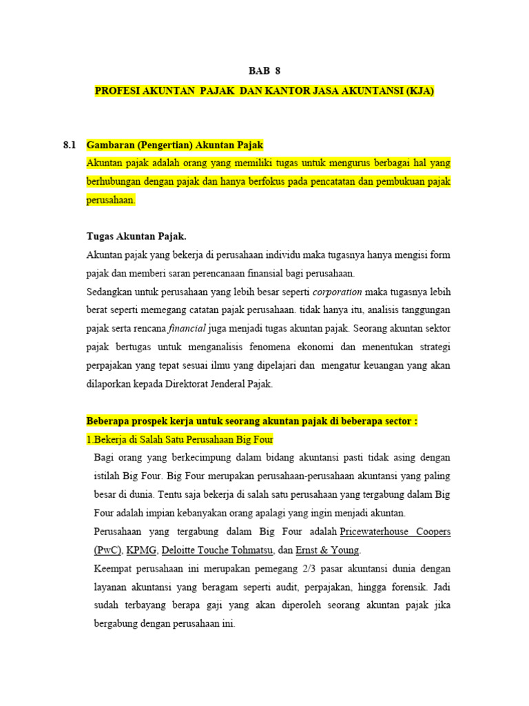MODUL ETIKA - 8 Profesi Akuntan Pajak Dan KJA | PDF
