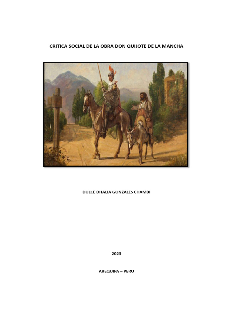 Critica Social de Don Quijote de La Mancha - Dulce Dhalia Gonzales ...