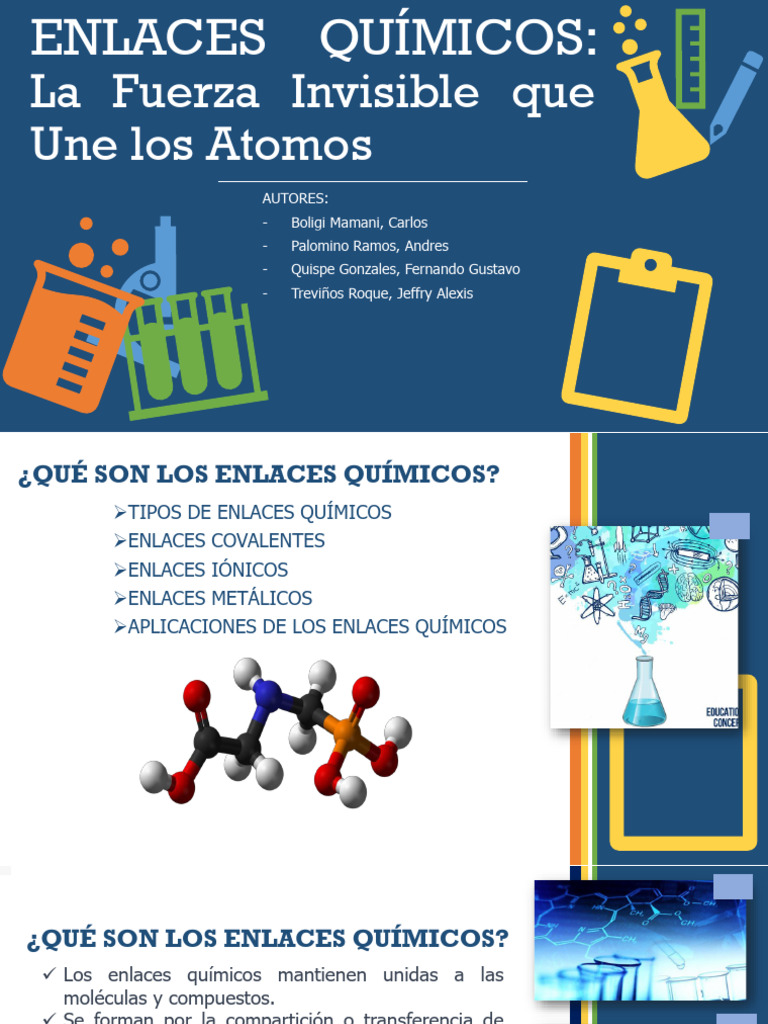 Diapositivas Enlaces Quimicos | PDF | Enlace covalente | Enlace químico