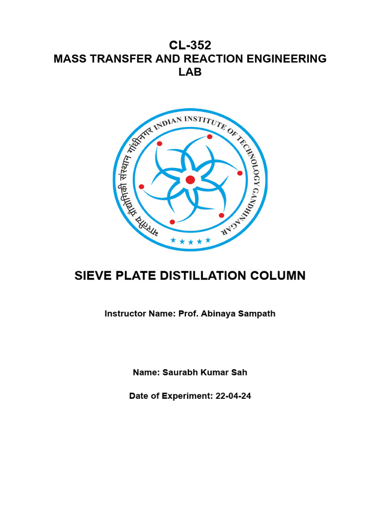 Sieve Plate Distillation | PDF | Distillation | Liquids