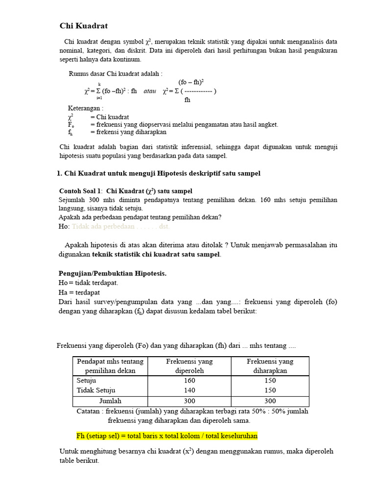 3 Chi-Kuadrat Dan Contoh Soalnya | PDF