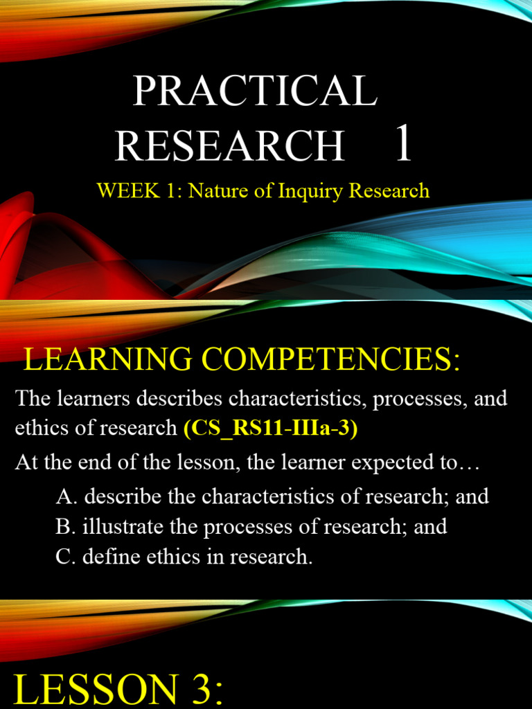 Lesson 3 - PR 1 | PDF | Qualitative Research | Experiment
