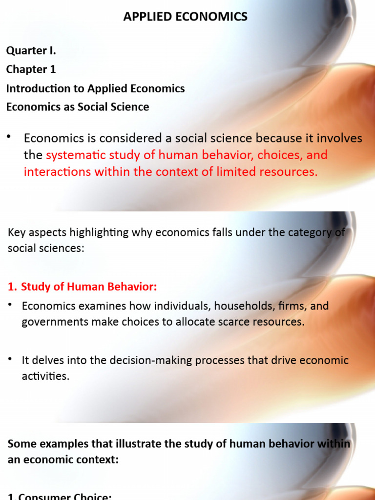 Introduction to Applied Economics | PDF | Economics | Sustainability