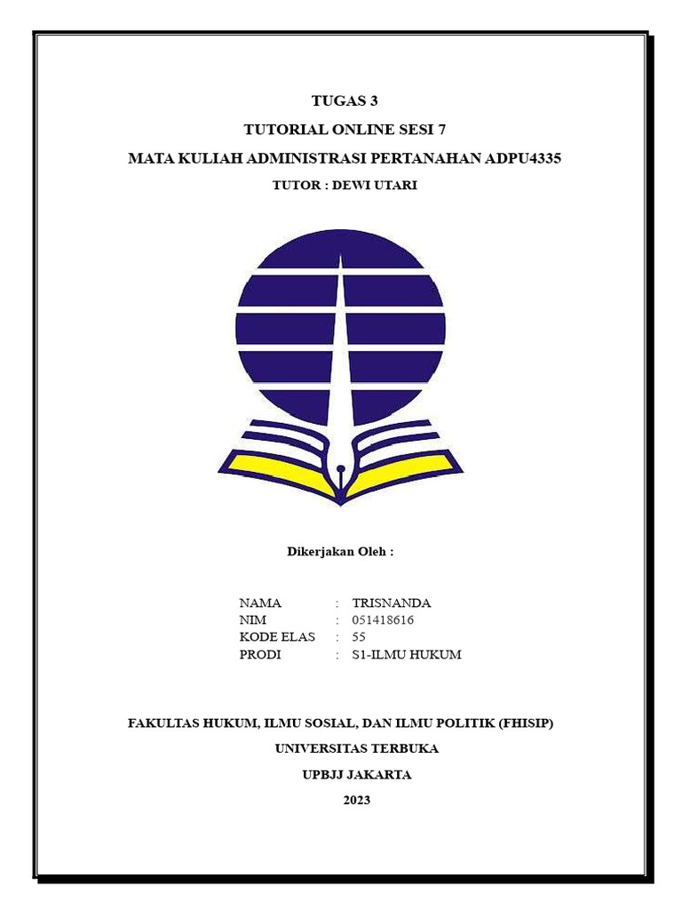Tugas 3 Administrasi Pertanahan - TRISNANDA 051418616 | PDF