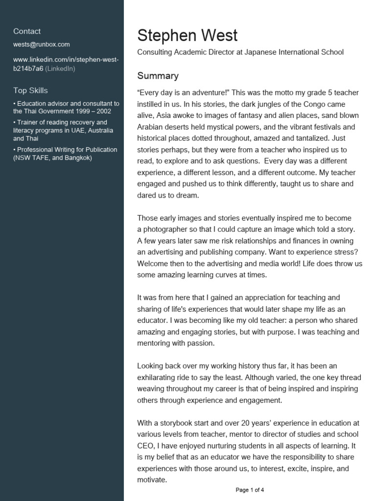 Profile West | PDF | Teachers | English As A Second Or Foreign Language