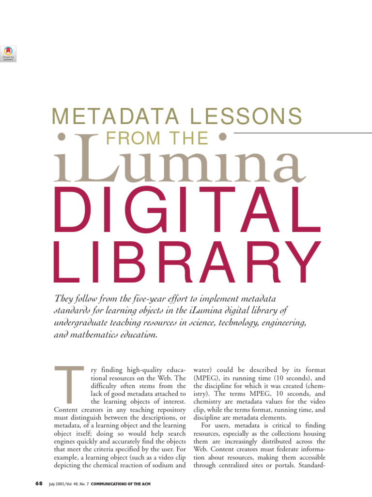 Metadata Lessons - Ilumina Digital Library | PDF | Metadata | Information Science