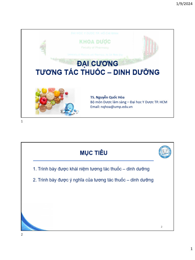 Dai Cuong Thuoc Va Thuc Pham 1.2024 | PDF