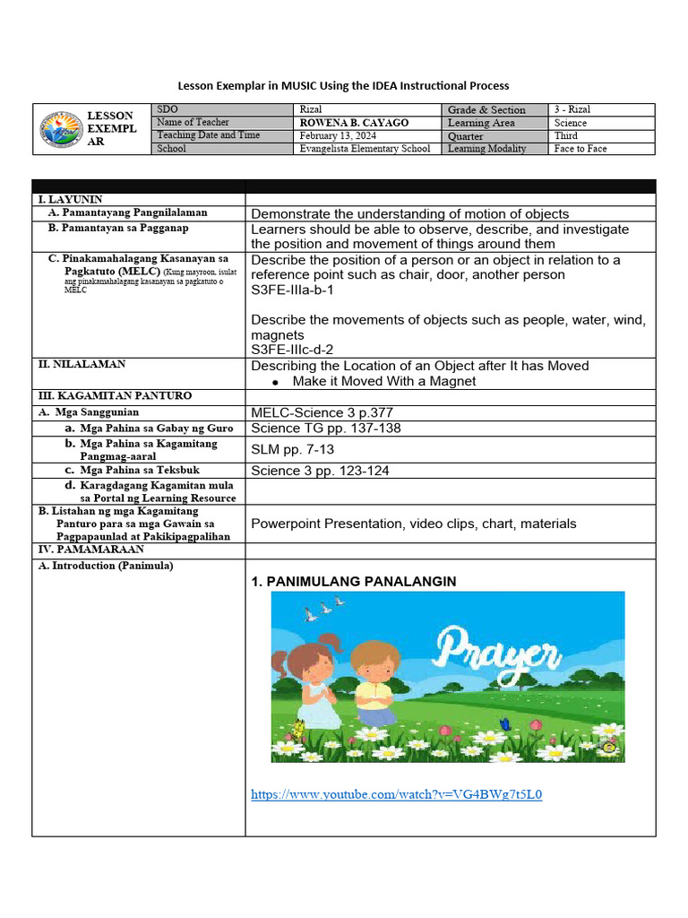 Lesson-Exemplar-in-Science 3 Q3 | PDF