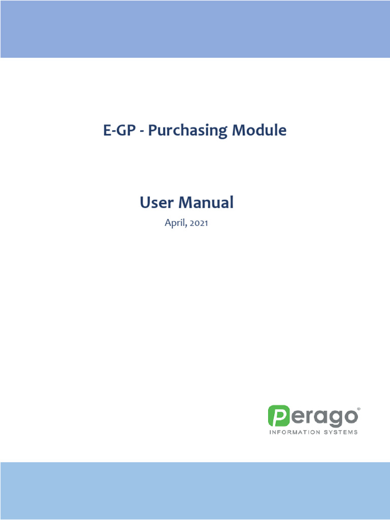 E-GP Purchasing Module User Manual | PDF | Login | Password